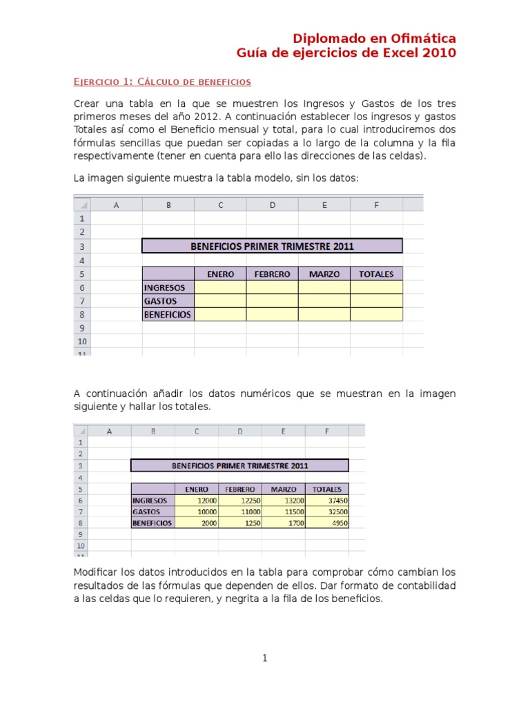 Ejercicios Prácticos de Excel 2010 | PDF | Microsoft Excel | Presupuesto