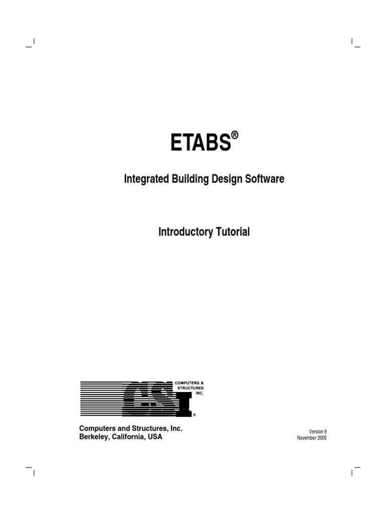Introductory Tutorial Etabs Pdf Cartesian Coordinate System Button Computing