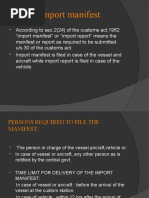 Import General Manifest Filing Guide | PDF | Customs | Invoice