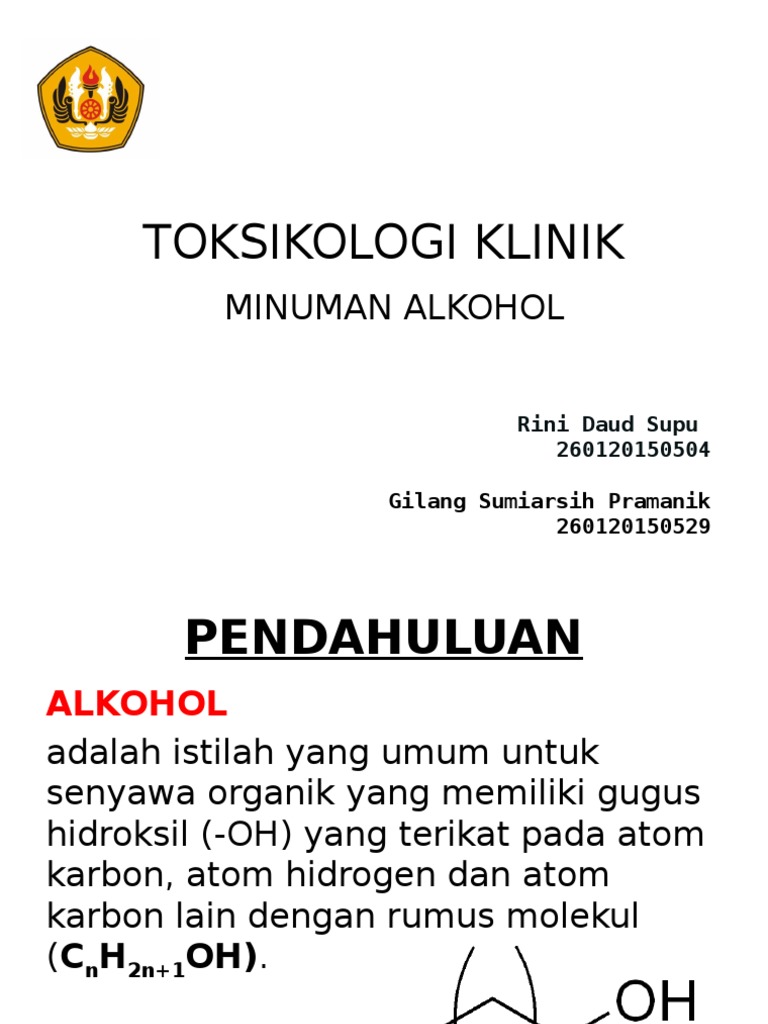 Toksikologi Klinik Alkohol | PDF