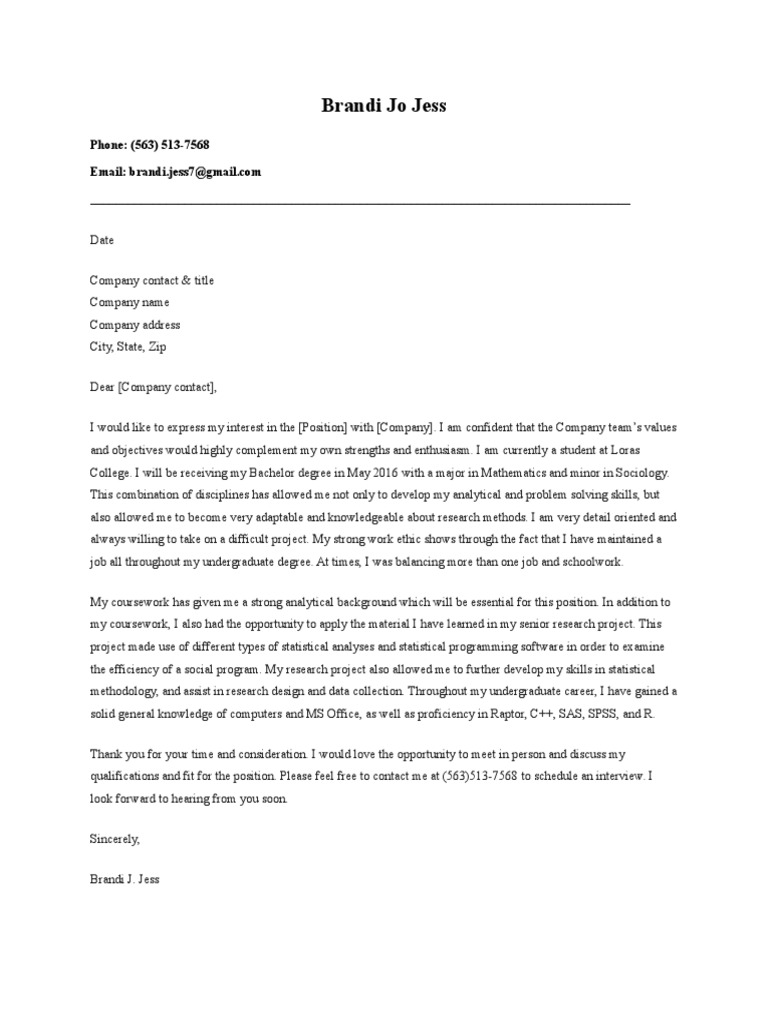 Coverletter | PDF | Career & Growth | Business