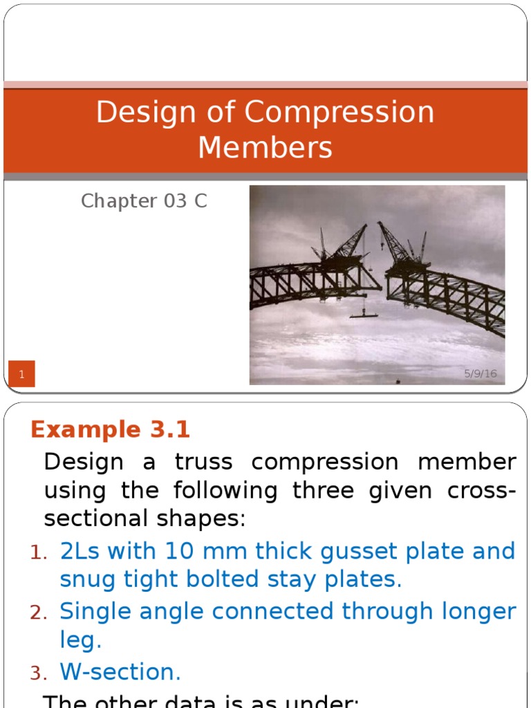 Design of Truss Compression Members | PDF | Column | Buckling