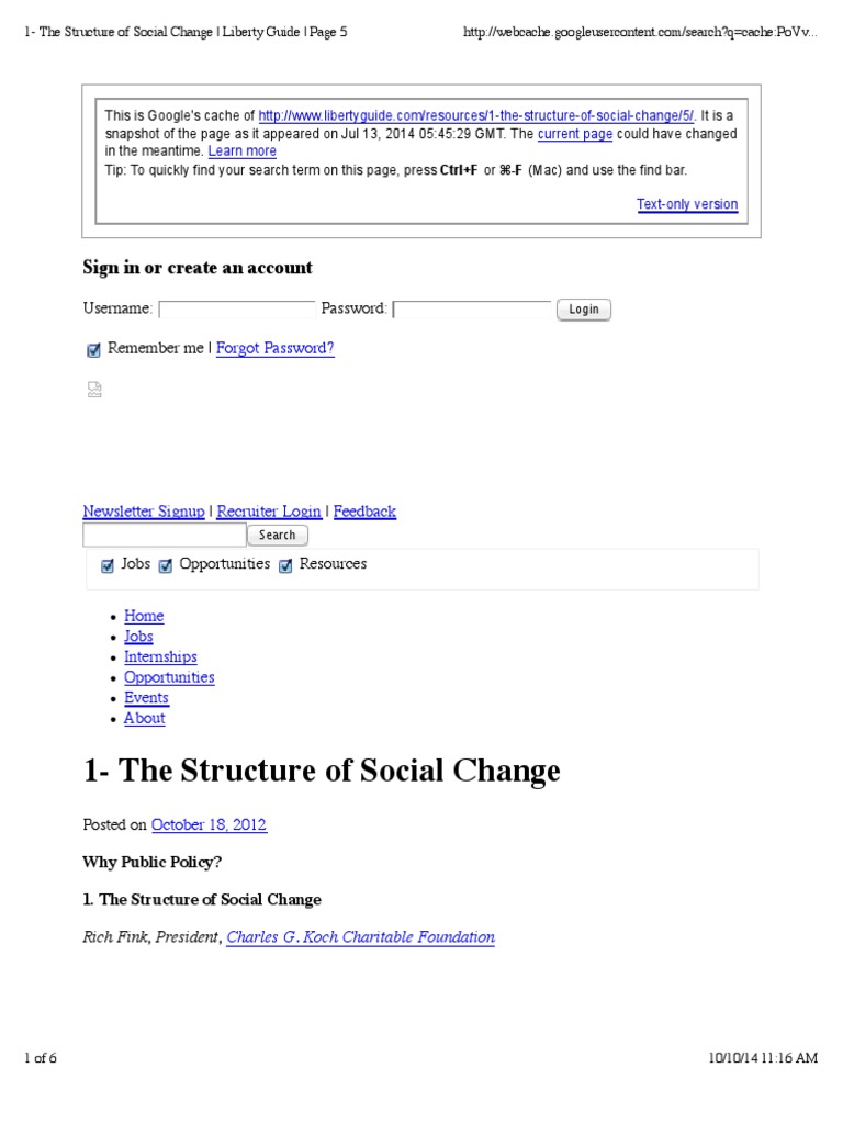 Structure of Social Change | PDF | Friedrich Hayek | Think Tank