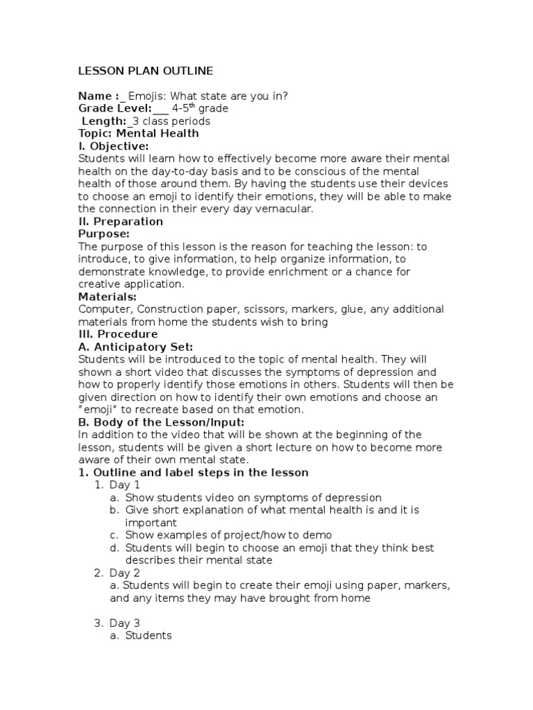 Lesson Plan How Do You Feel | PDF | Lesson Plan | Emergence