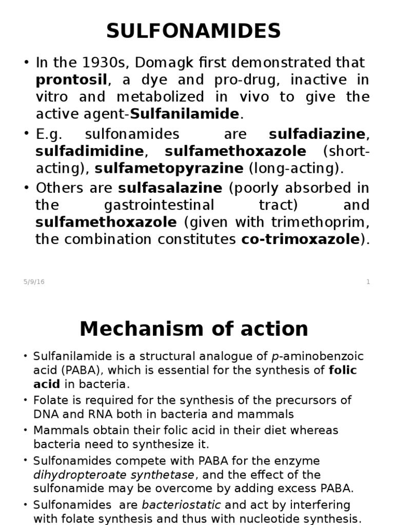 Sulfonamides | Drugs | Clinical Medicine
