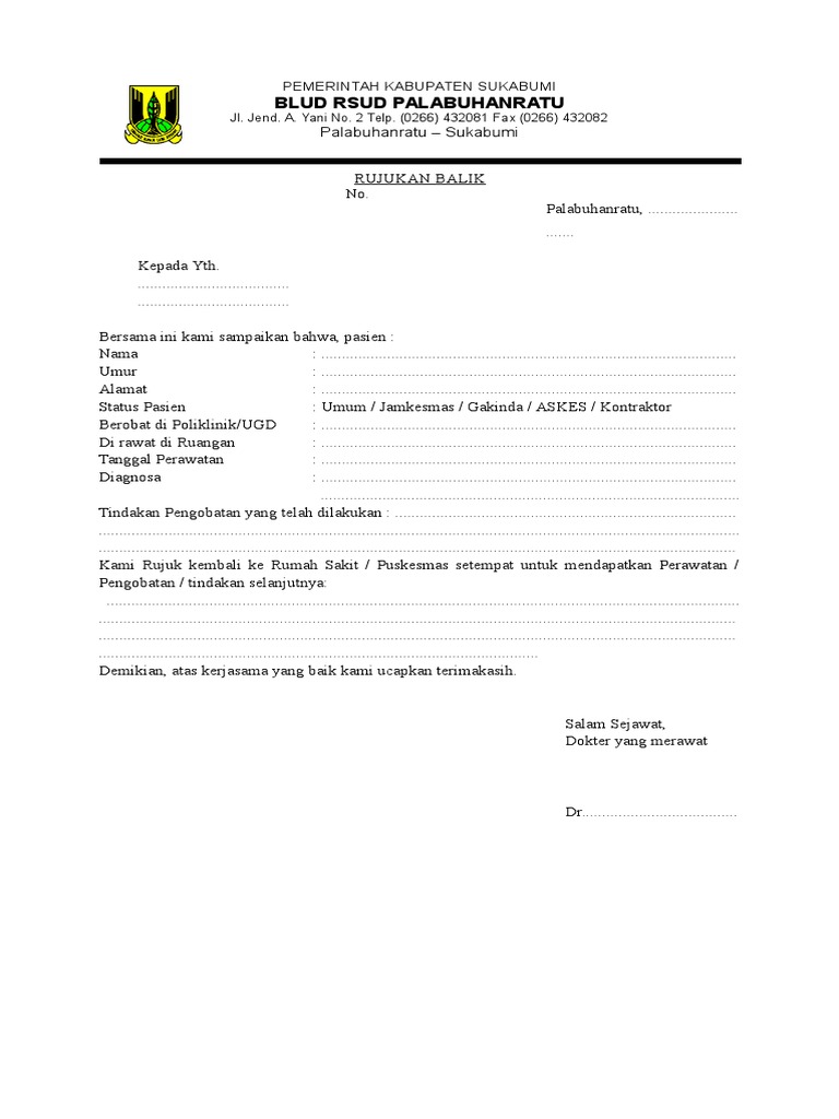 Form Rujuk Balik | PDF