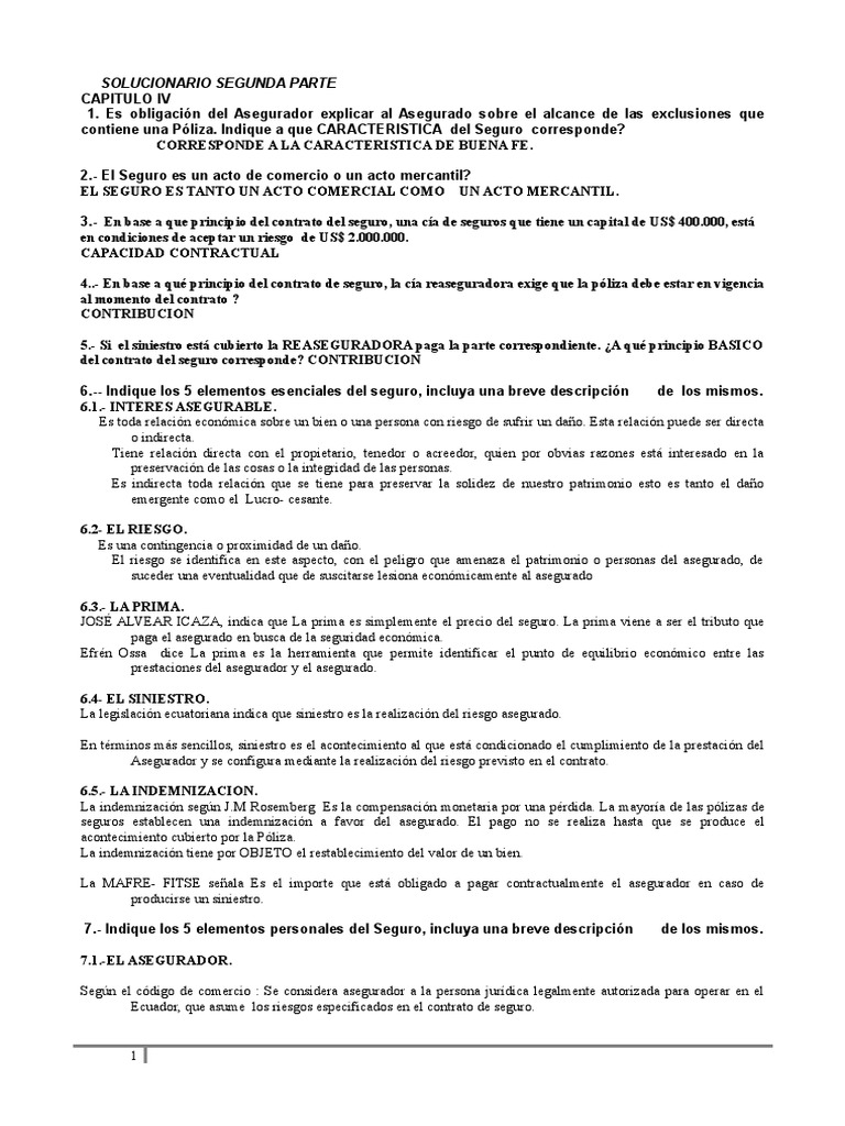 Conceptos Clave del Seguro | PDF | Póliza de seguros | Reaseguro