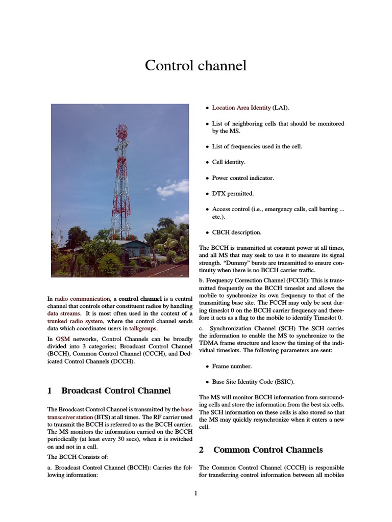 Control Channel Basics | PDF | Telecommunications Engineering ...