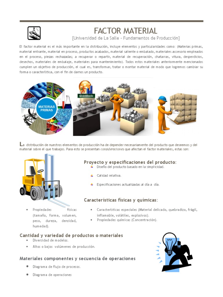 Importancia del Factor Material en Producción | PDF