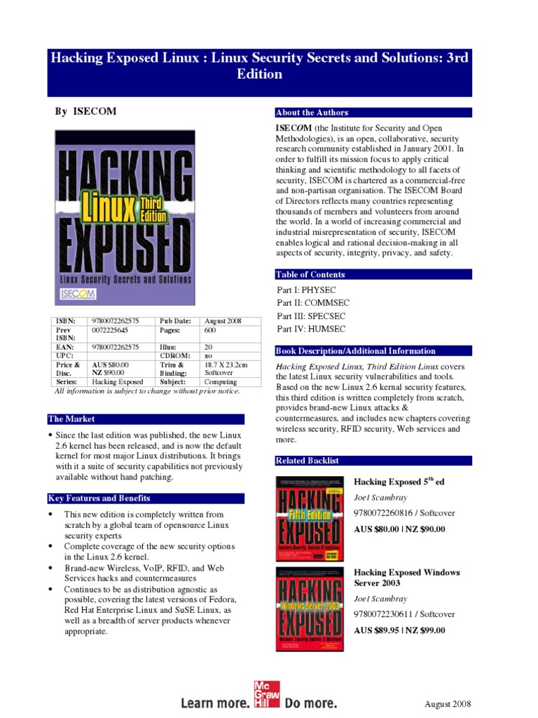 Hacking Exposed Linux: Linux Security Secrets and Solutions: 3rd ...