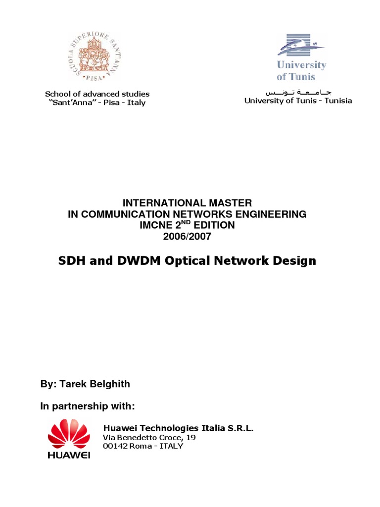 DWDM and SDH Optical Network Design | PDF | Wavelength Division ...