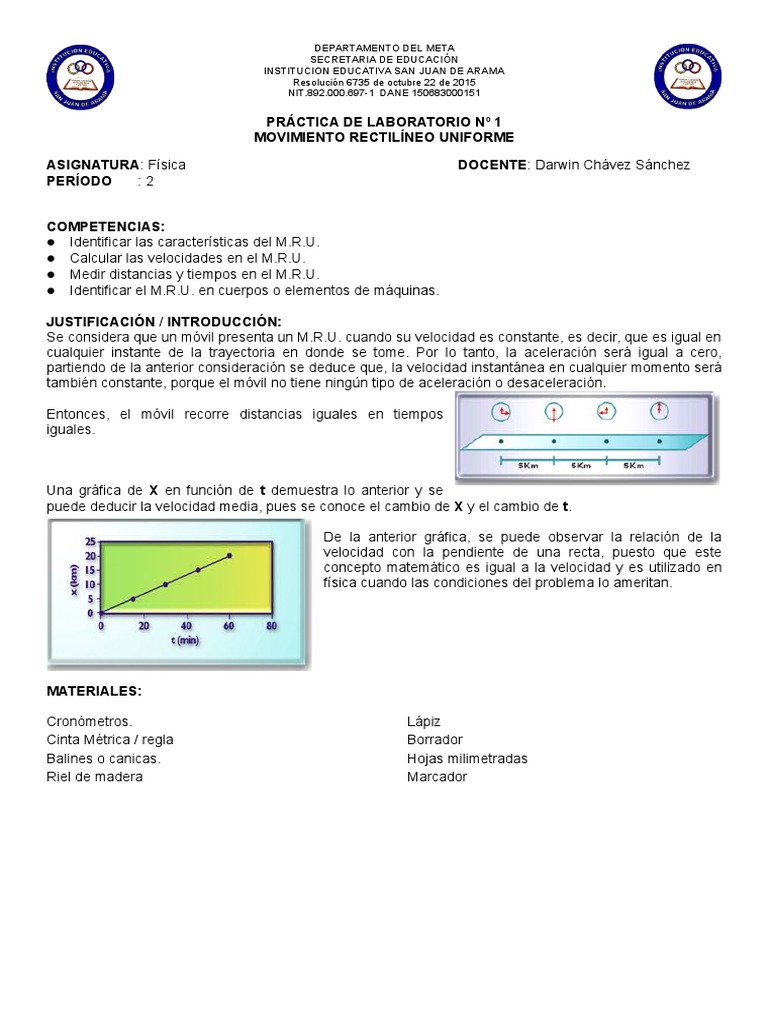 Practica Mru | PDF | Velocidad | Aceleración