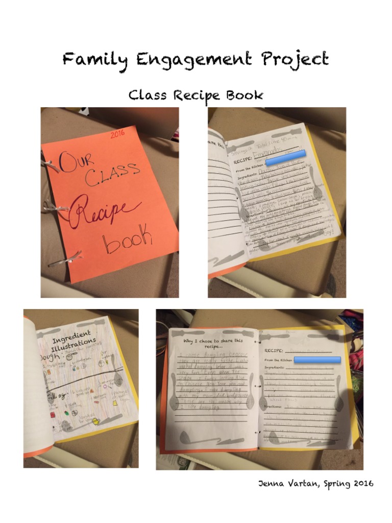 Family Engagement Project: Class Recipe Book | PDF