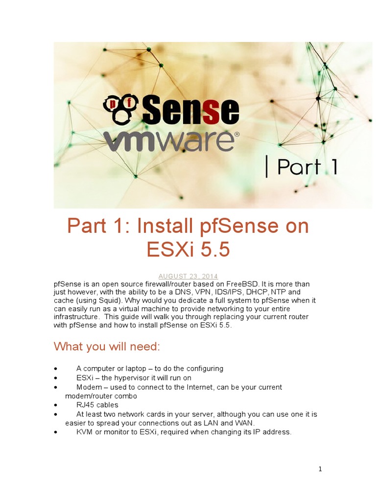 Pfsense VMware ESXi | PDF | Ip Address | Computer Network