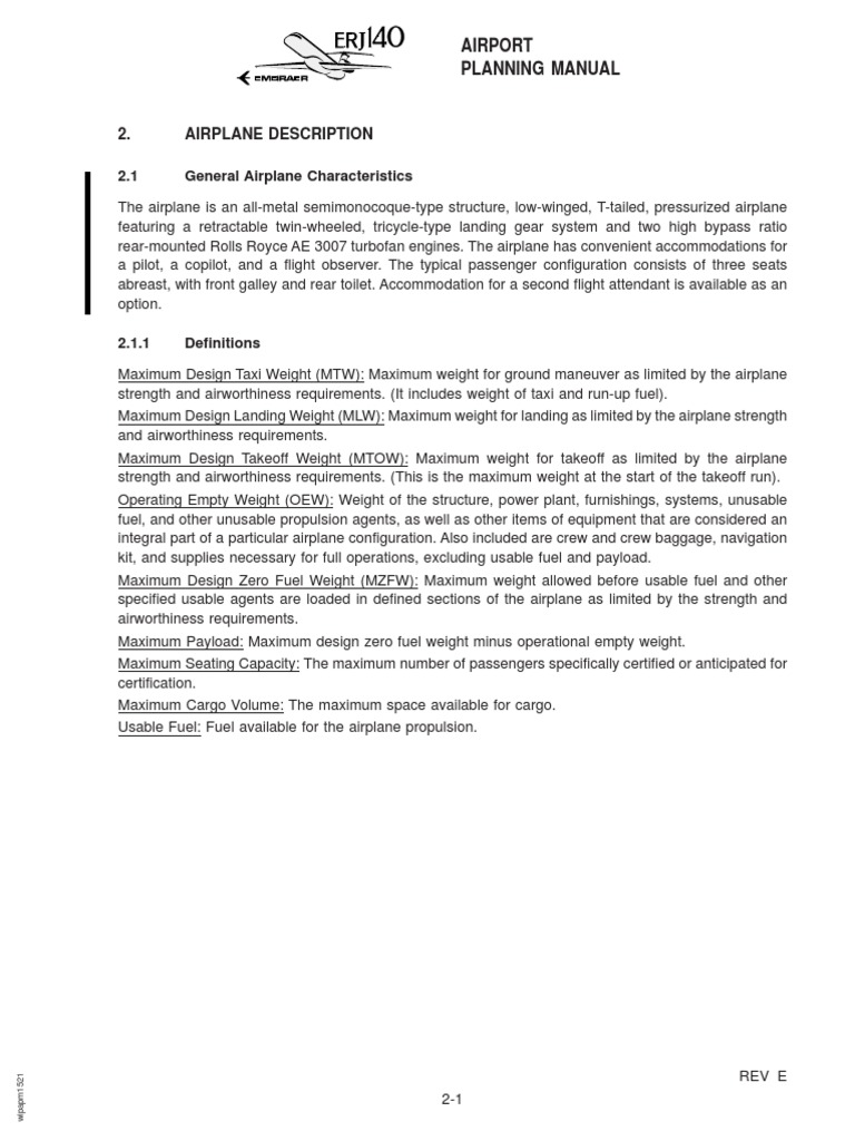 Airplane Description: Airport Planning Manual | PDF | Airplane | Payload