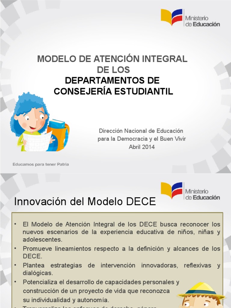Presentación Modelo DECE | PDF | Trabajo Social | Sicología