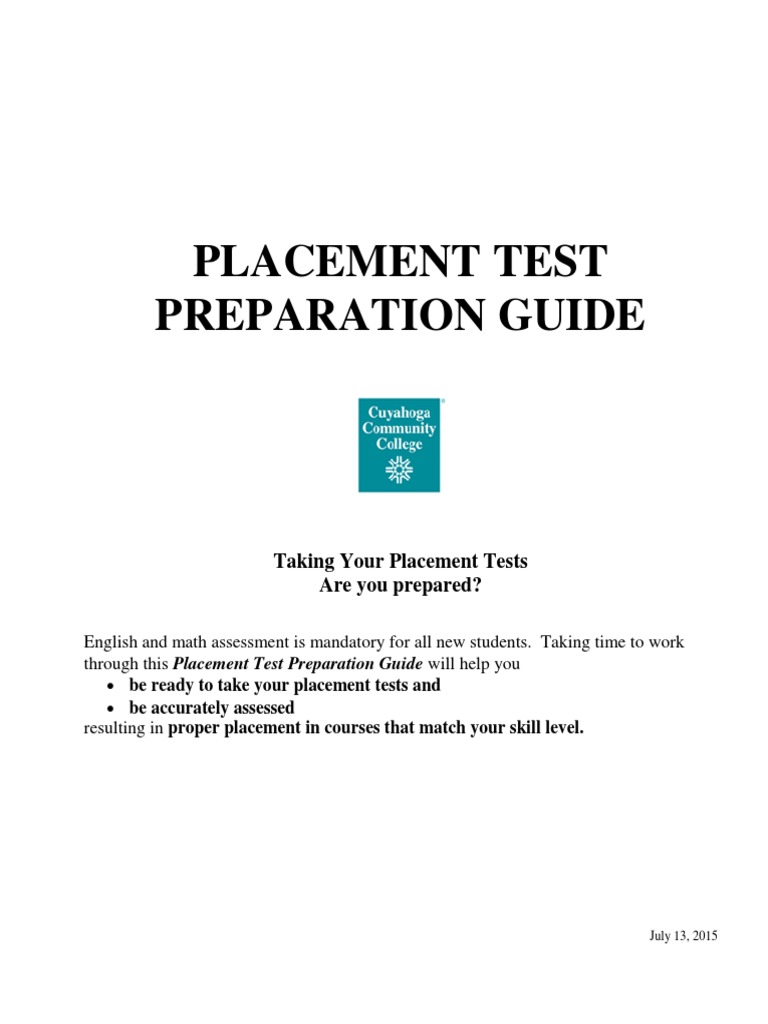 Placement Test Preparation Guides | PDF | Fraction (Mathematics) | Act ...