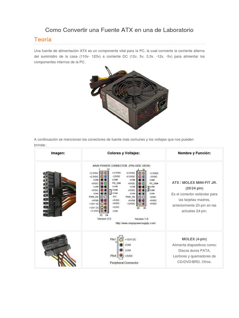 Como Convertir Una Fuente ATX en una fuente de laboratorio
