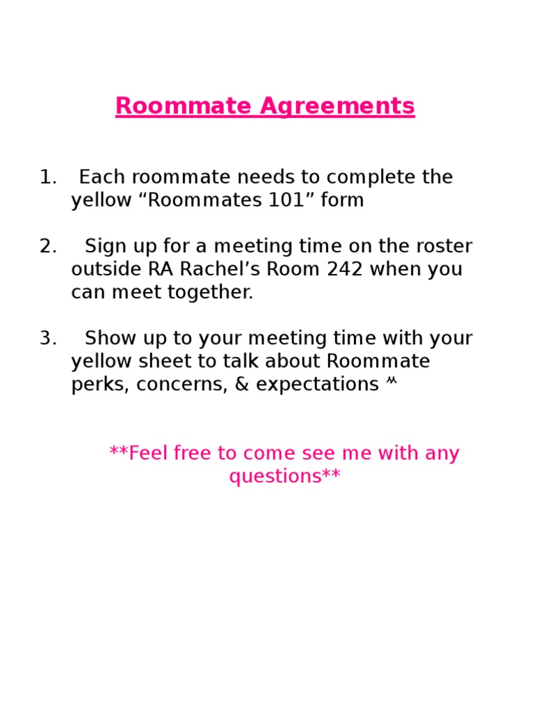 Roommate Agreements | PDF