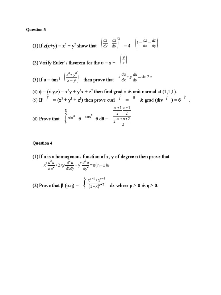 Advanced Calculus Problems and Proofs | PDF