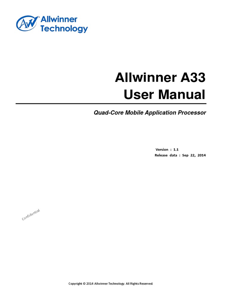A33 User Manual Release 1.1 | PDF | Arm Architecture | Multi Core Processor