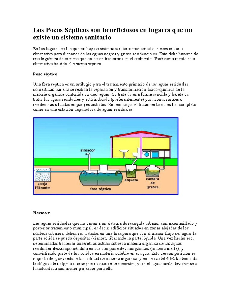 Los Pozos Sépticos Son Beneficiosos en Lugares Que No Existe Un Sistema ...