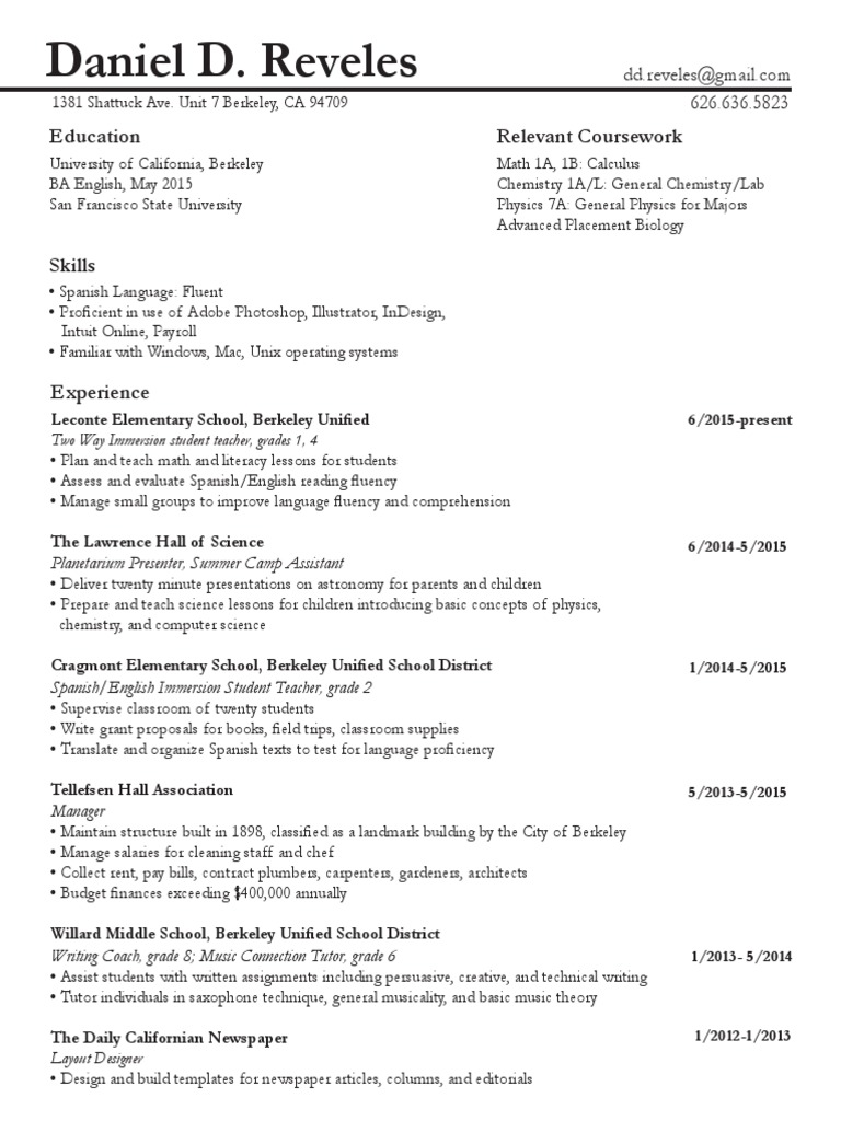 Daniel Reveles Resume | PDF