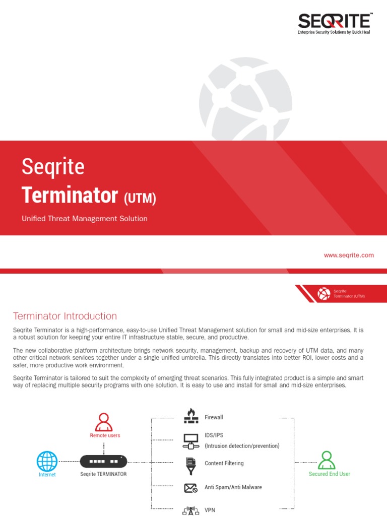 Seqrite Terminator UTM Datasheet PDF | PDF | Virtual Private Network ...