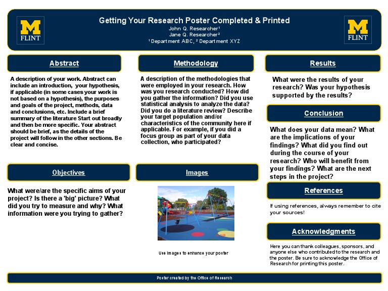Methodology Results: Getting Your Research Poster Completed & Printed | PDF