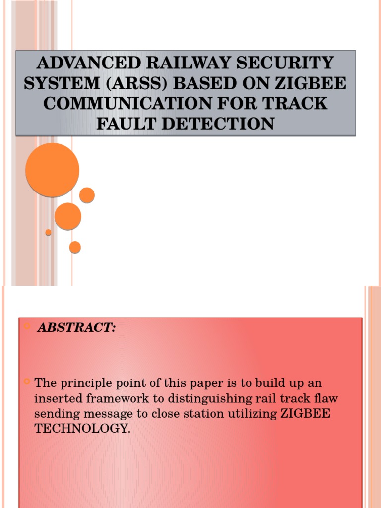 Advanced Railway Security System (Arss) Based On Zigbee Communication For Track Fault Detection ...