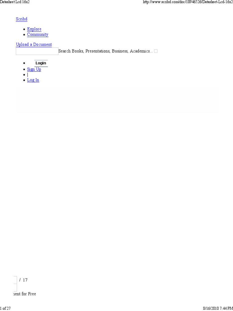 Datasheet LCD 16x2 PDF | PDF | Scribd | Electronics