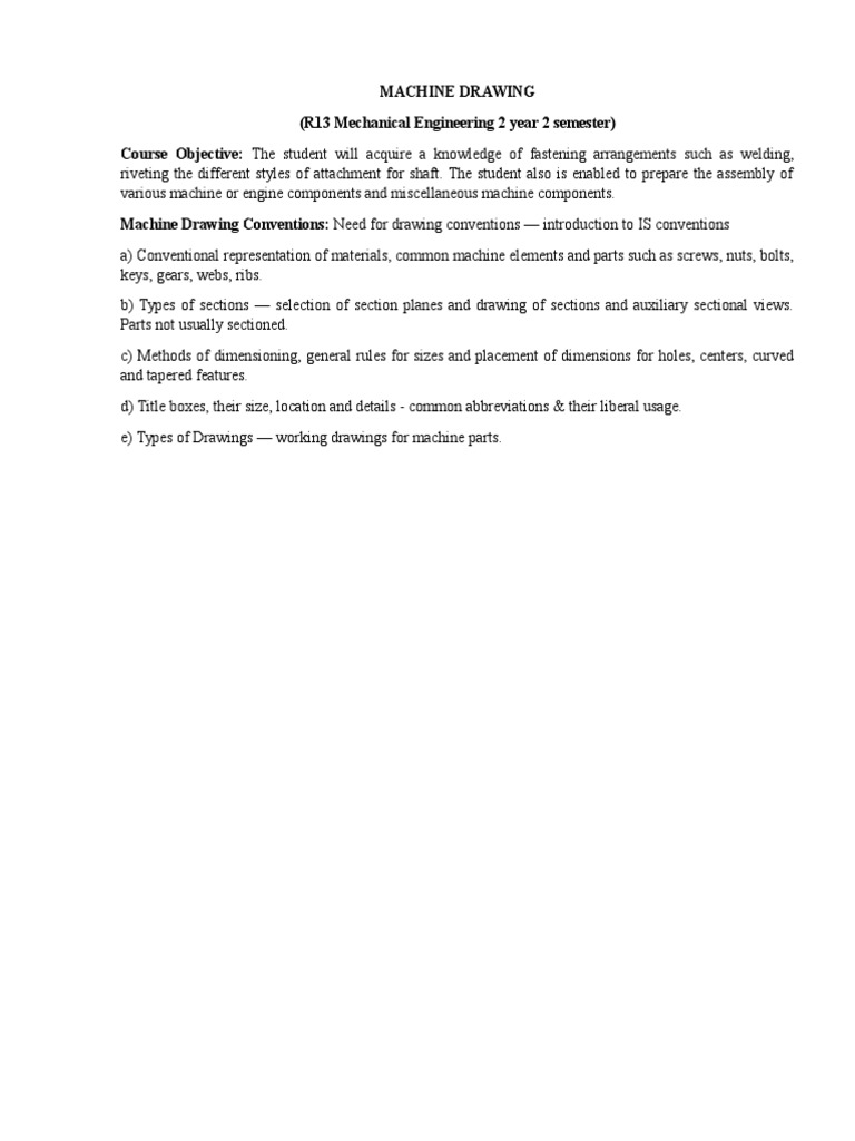 Machine Drawing Notes - 1 | PDF | Screw | Geometry