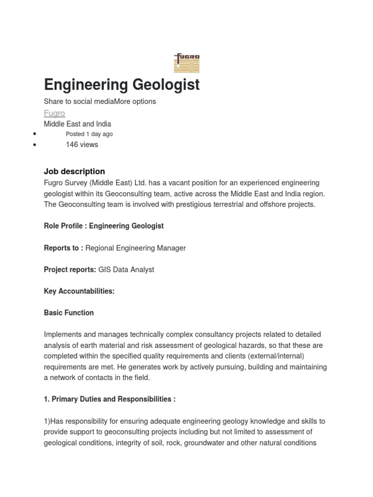 Engineering Geologist CV Model | PDF | Engineering | Science