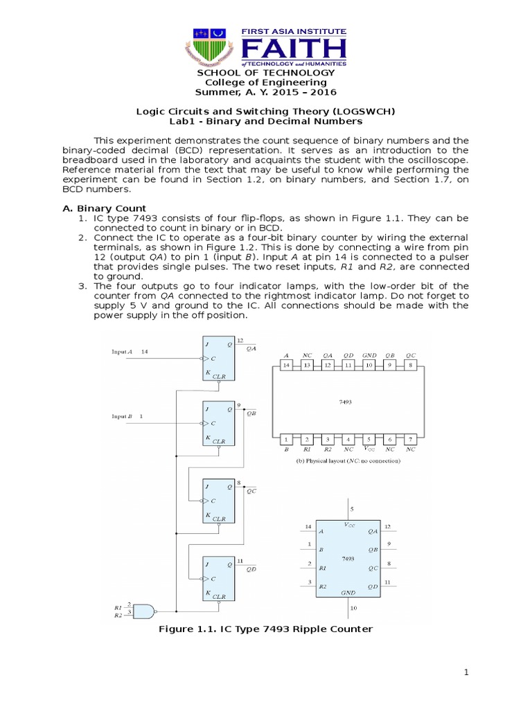 LOGSWCH Lab1 | PDF | Electrical Circuits | Digital Electronics
