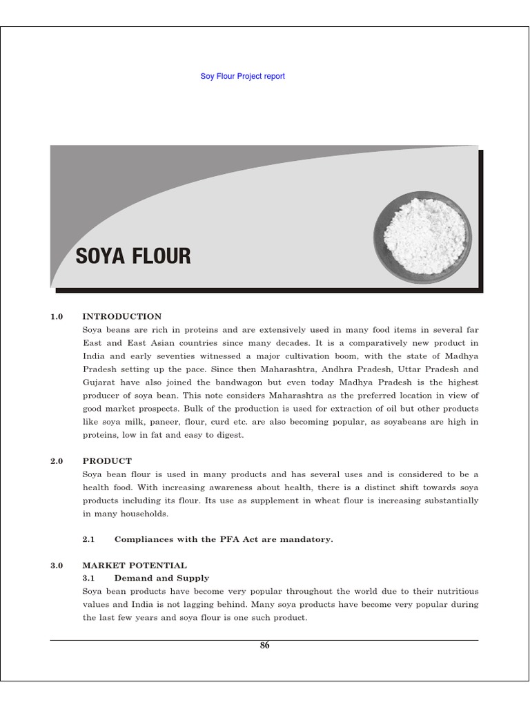 Soya Flour Manufacturing Insights | PDF | Soybean | Foods