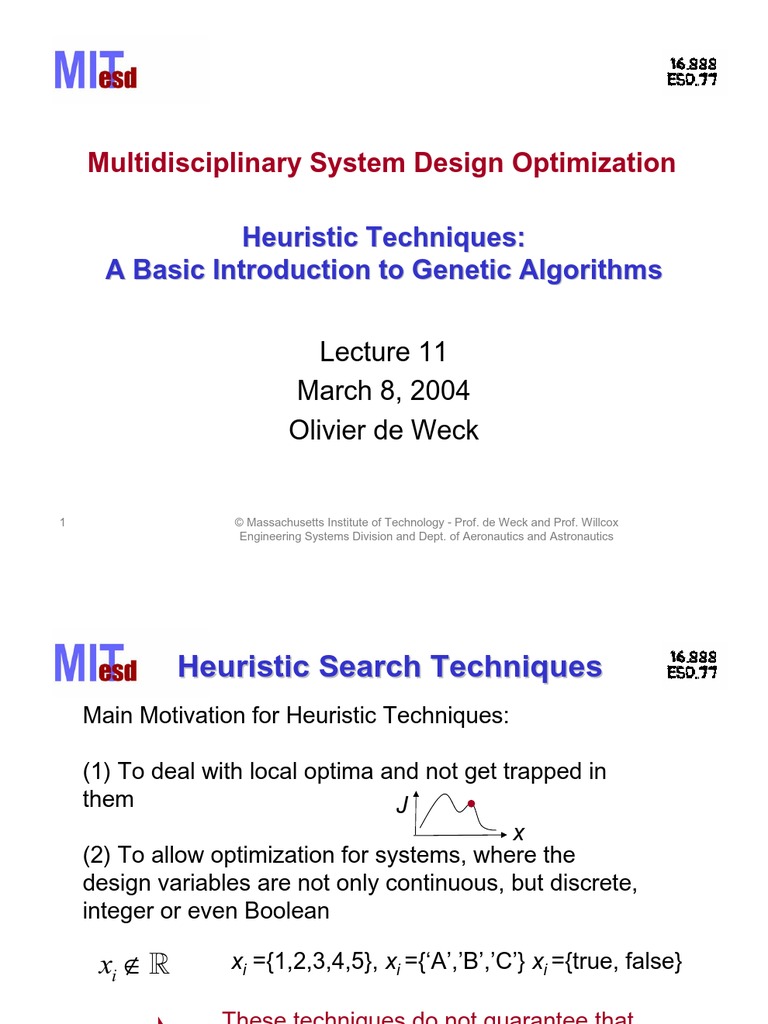 Multidisciplinary System Design Optimization: Heuristic Techniques: A Basic Introduction To ...