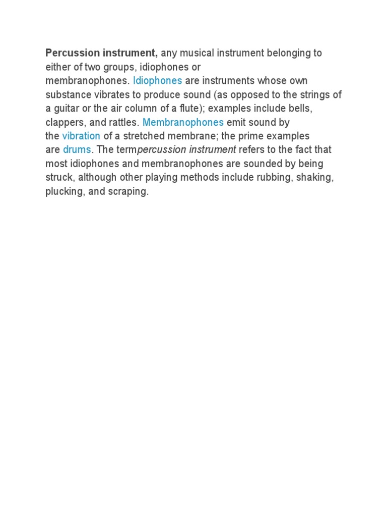 Idiophones: Percussion Instrument, Any Musical Instrument Belonging To ...