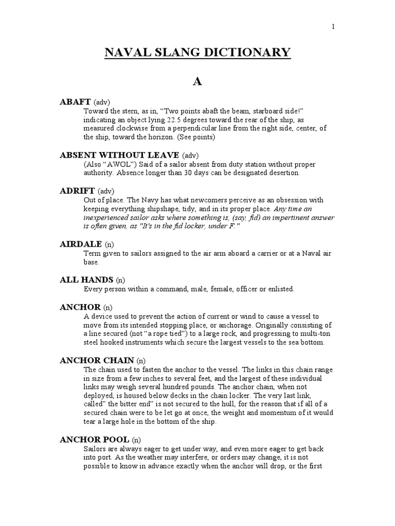 Navy Slang Dictionary PDF Version PDF PDF Sergeant Lieutenant