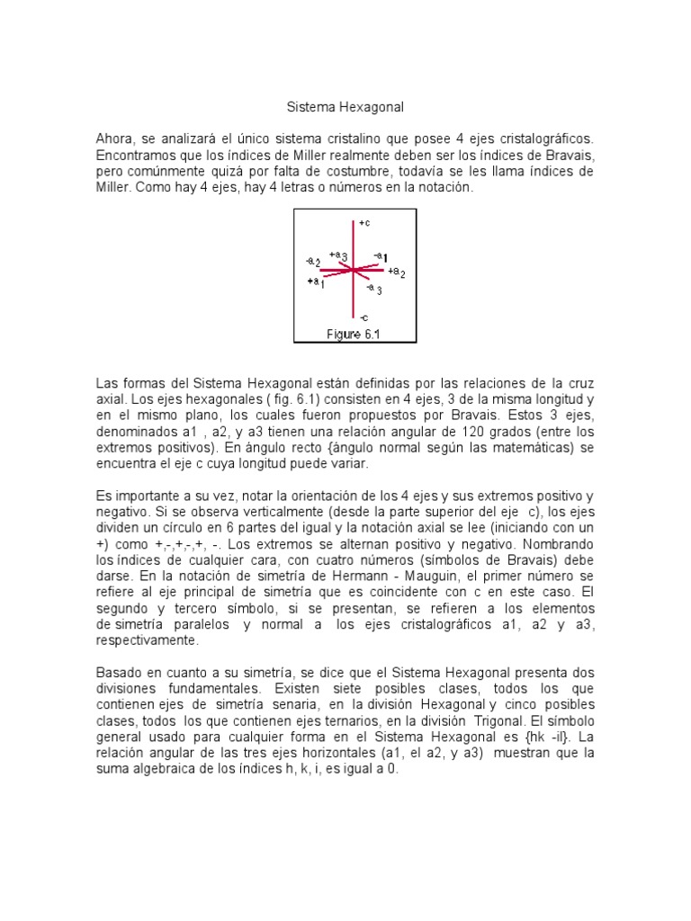 Sistema Hexagonal | PDF | Cristal | Cristalografía