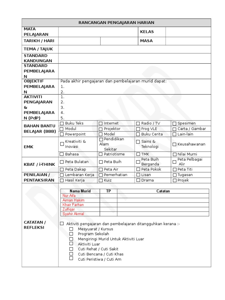 Template RPH Ppki Umum | PDF