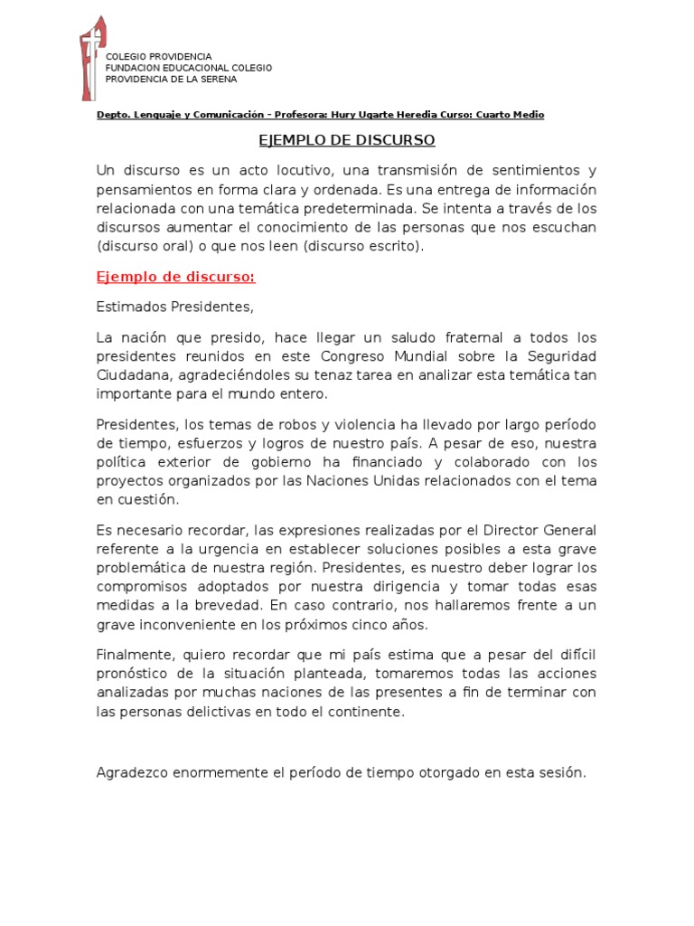 Ejemplos de Discursos Públicos