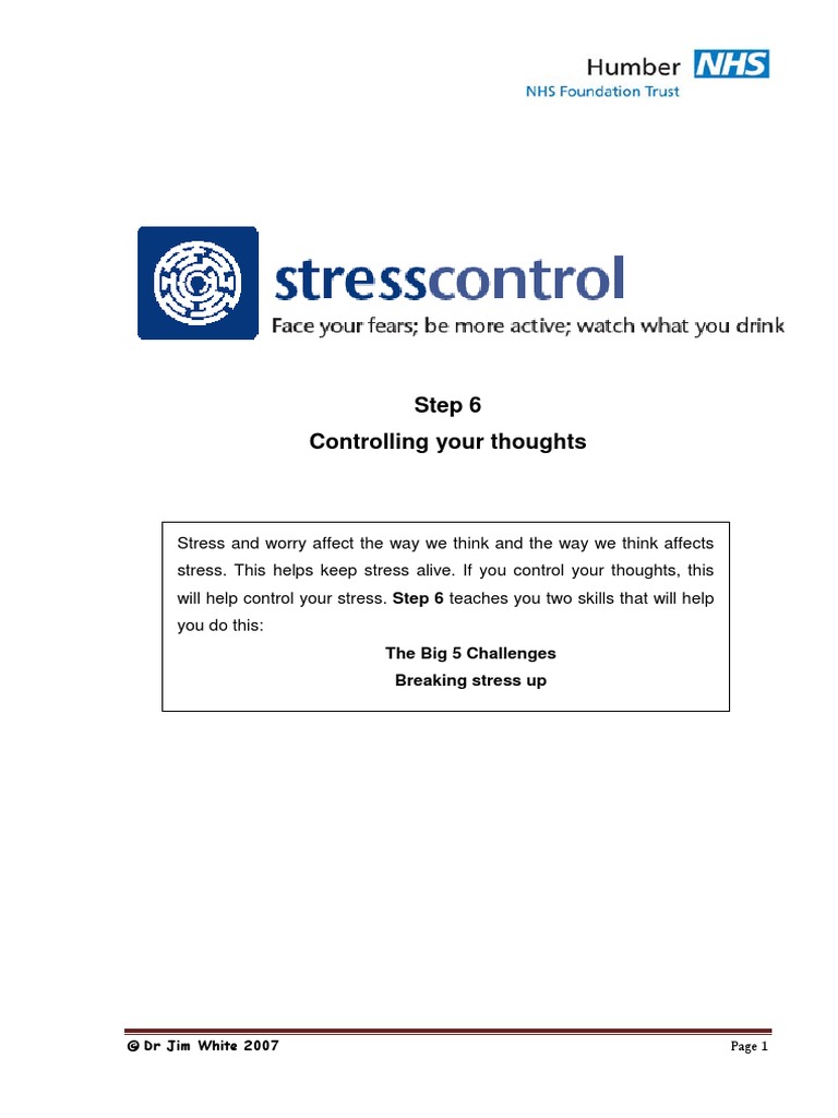 Step 6 - Controlling Your Thoughts | PDF | Thought | Stress (Biology)