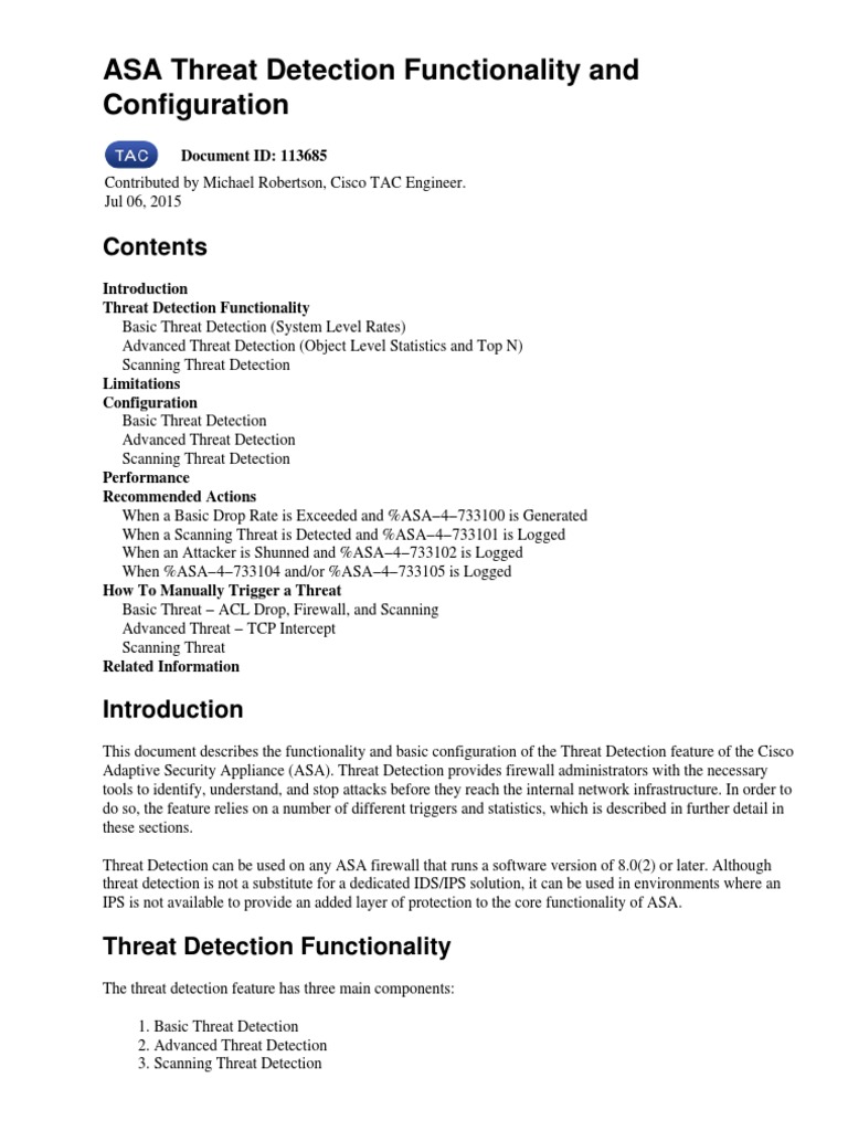 Asa Threat Detection Pdf Transmission Control Protocol Firewall