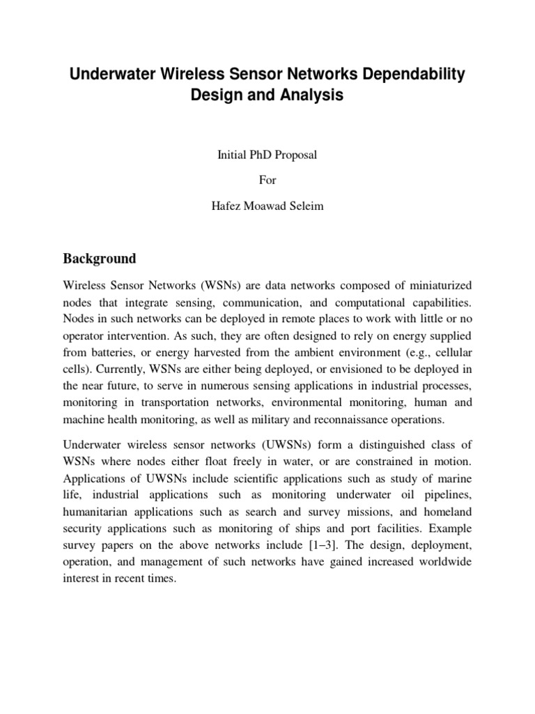 Initial PHD Proposal | PDF | Wireless Sensor Network | Science And ...