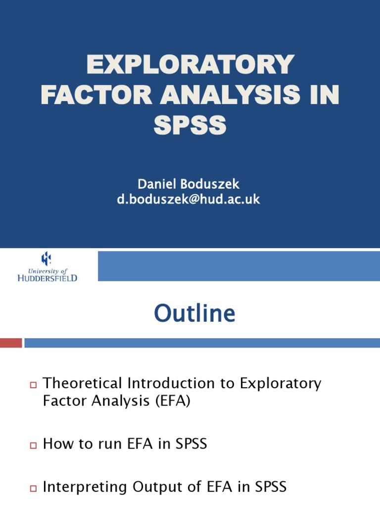 Exploratory Factor Analysis (SPSS) - D. Boduszek | PDF | Factor Analysis | Correlation And ...