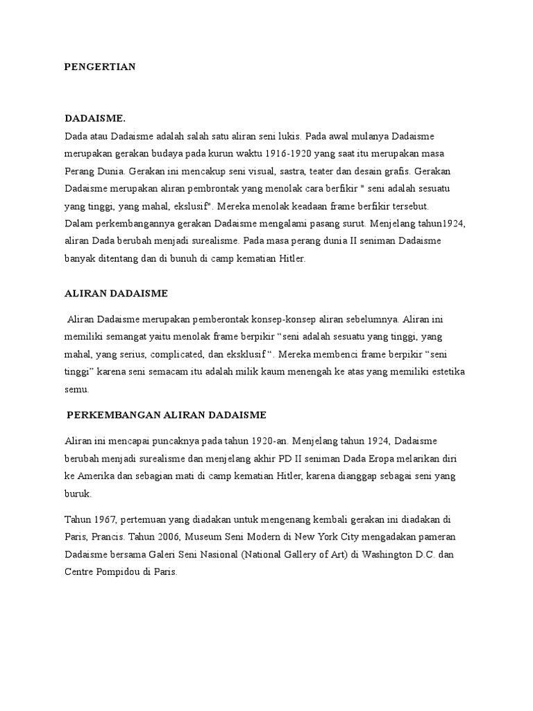 PENGERTIAN Dadaisme | PDF