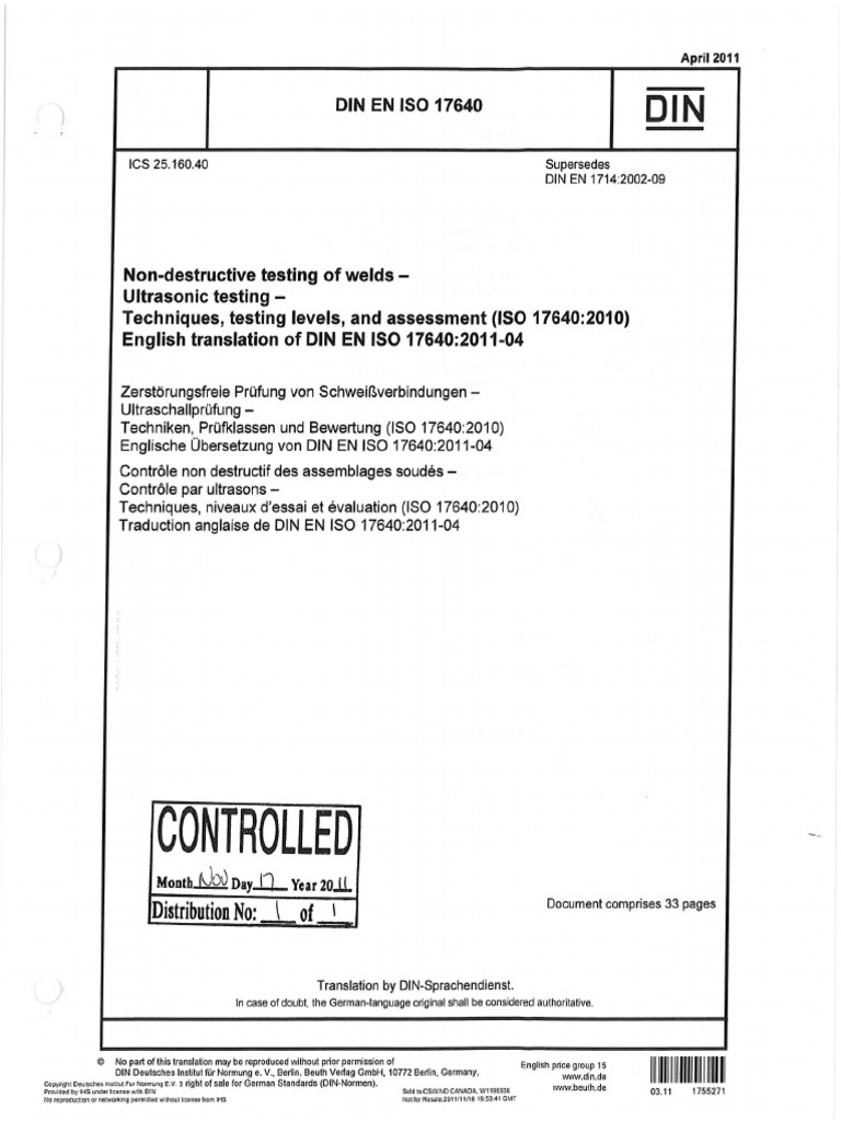 Din en Iso 17640 | PDF