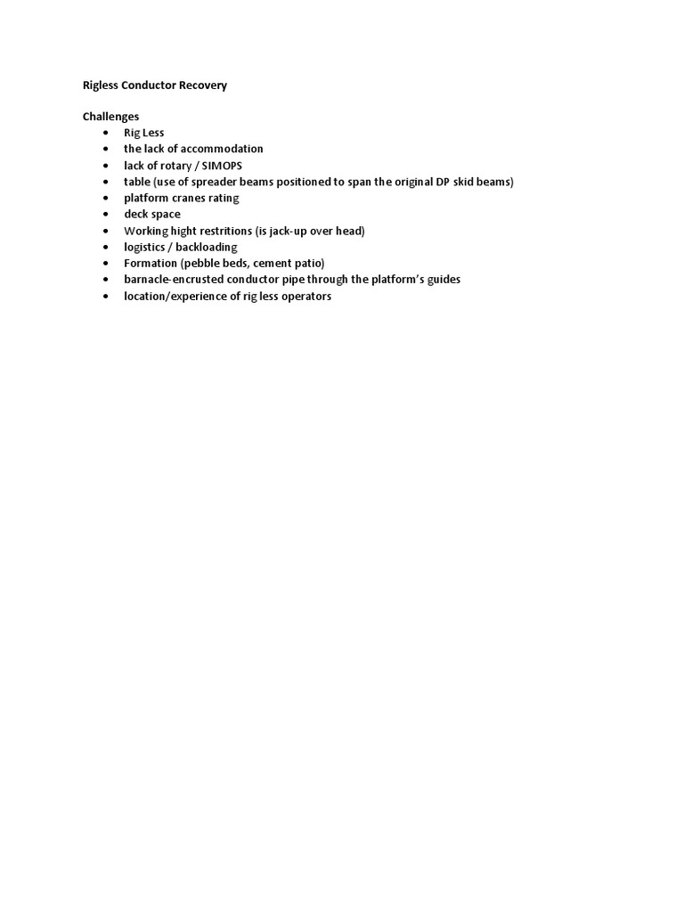 Rigless Conductor Recovery | PDF | Nature