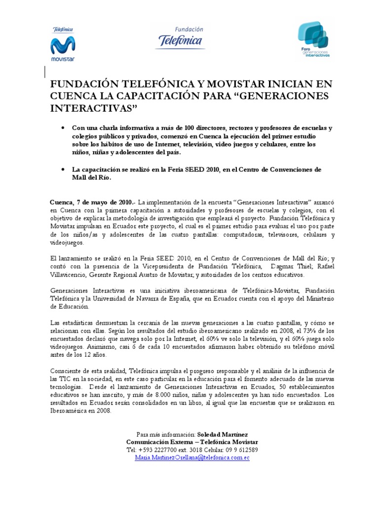 Capacitación en Cuenca: Generaciones Interactivas | PDF | Tecnología de ...