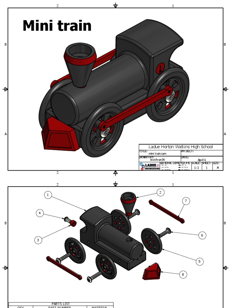Mini Train Parts List and Dimensions | PDF